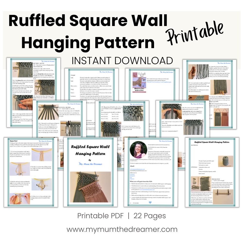 Ruffled Square Wall Hanging Pattern - My Mum the Dreamer